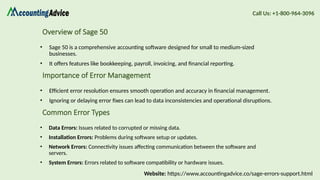 Comprehensive Guide to Troubleshooting Common Sage 50 Errors | PPT