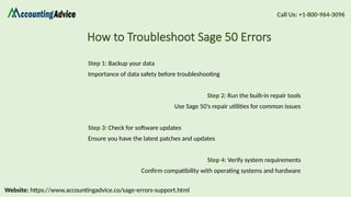 Comprehensive Guide to Troubleshooting Common Sage 50 Errors | PPT
