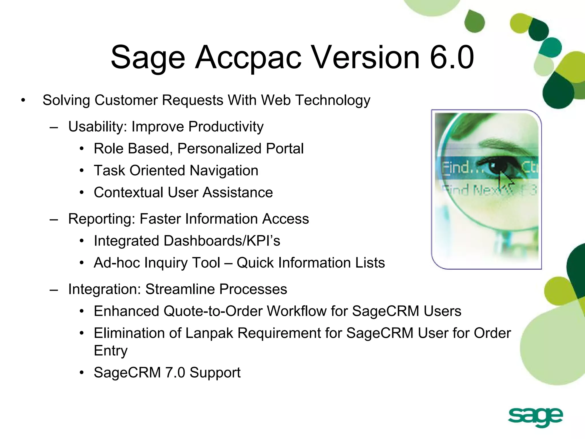 Sage Accpac Roadmap January 2010 | PPT