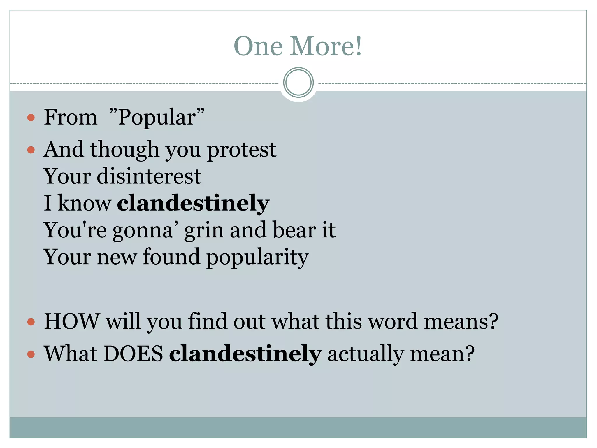 Sage approach to vocabulary | PPTX