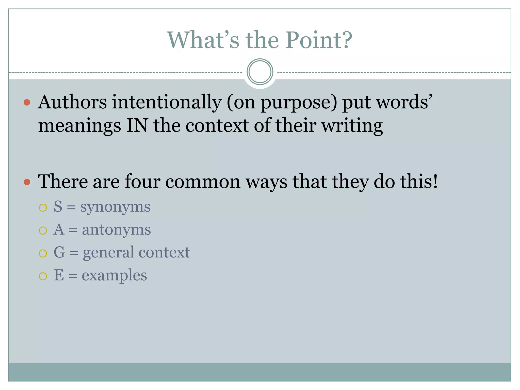 Sage approach to vocabulary | PPTX