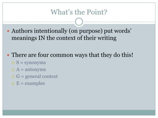 Sage approach to vocabulary | PPTX