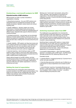 Sage ERP Cost Benefit Analysis | PDF