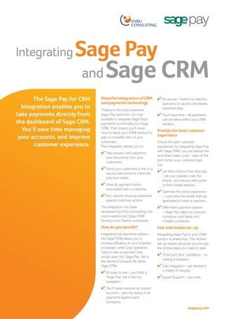 Sage Pay for CRM | PDF | Credit Cards | Personal Debt