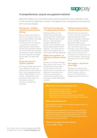 Sage Pay for CRM | PDF | Credit Cards | Personal Debt