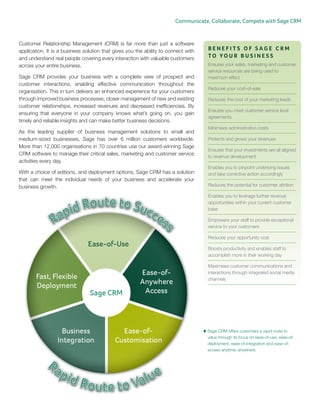 Sage CRM product brochure | PDF
