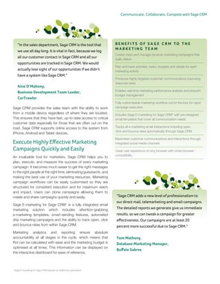 Sage CRM product brochure | PDF