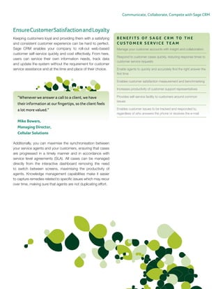 Sage CRM product brochure | PDF