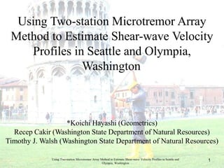 2D Microtremor Array | PPTX