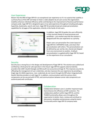 Sage ERP X3 Technology And Architecture | PDF