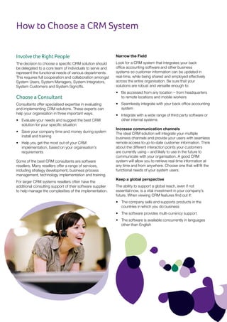 Sage - HOW TO CHOOSE A CRM | PDF