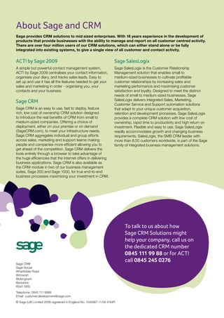 Sage - HOW TO CHOOSE A CRM | PDF