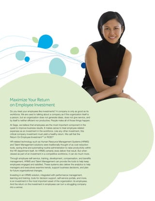 Sage HRMS brochure | PDF | Internet | Computing