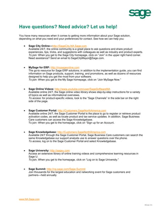 Sage customer experience: Sage is at your service | PDF