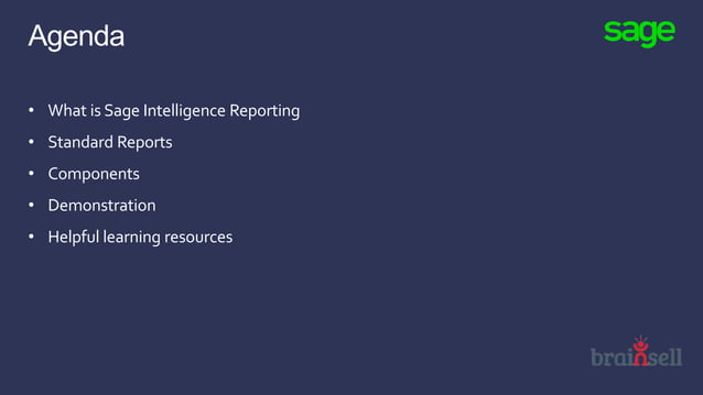 Sage Intelligence Reporting For Your Sage Erp Software Pptx
