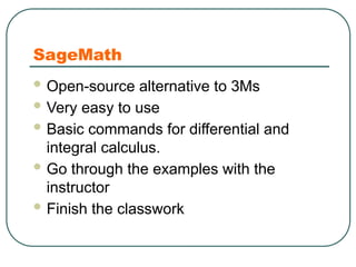 MAT1221 Sage Mathematics Calculus - Survey | PPTX | Science