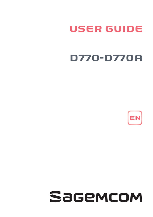 Sagemcom D770a Digital Cordless Phone User Guide Pdf