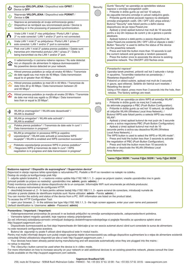 Sagemcom F@ST Plug Wi-Fi Pack Plus User Guide | PDF