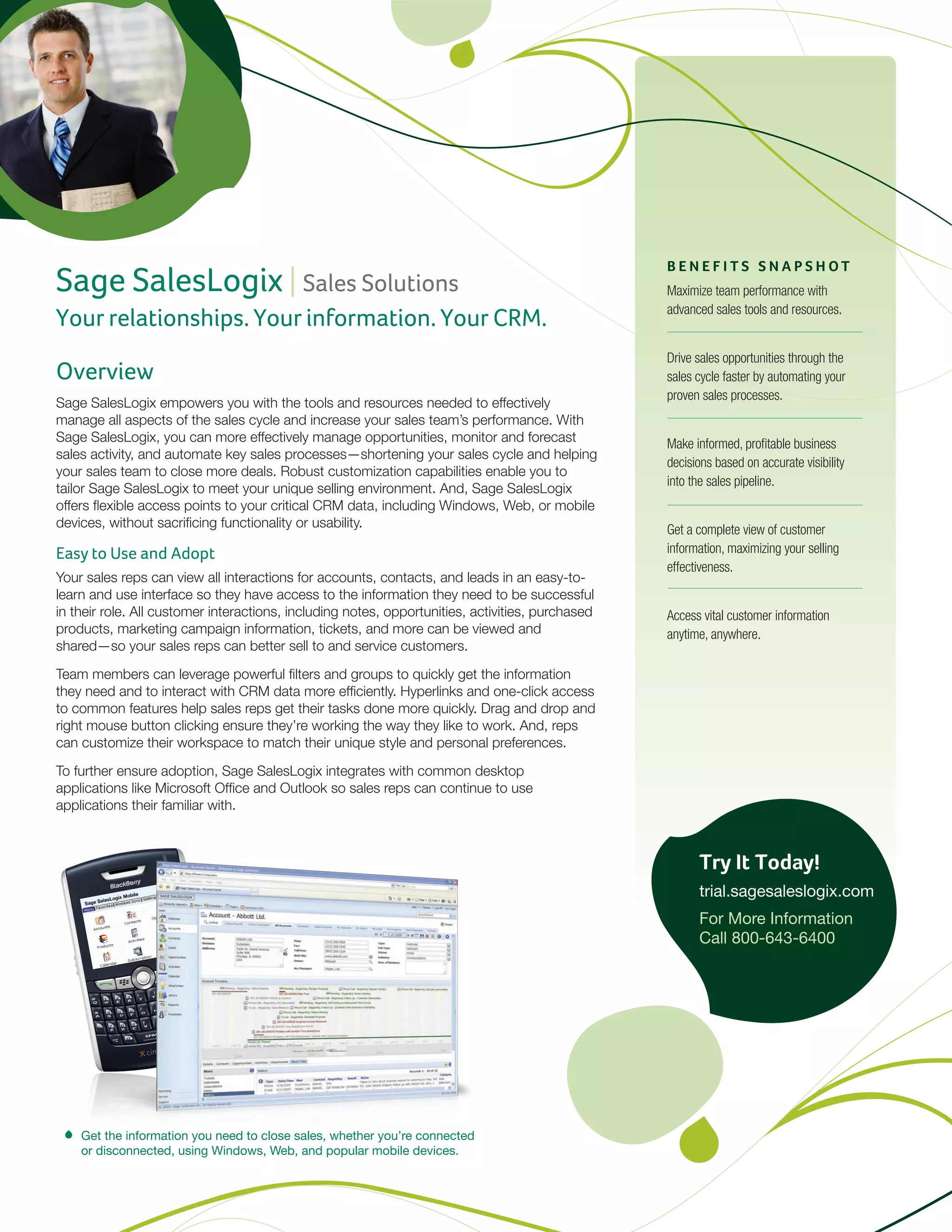 Sage SalesLogix Sales Datasheet | PDF