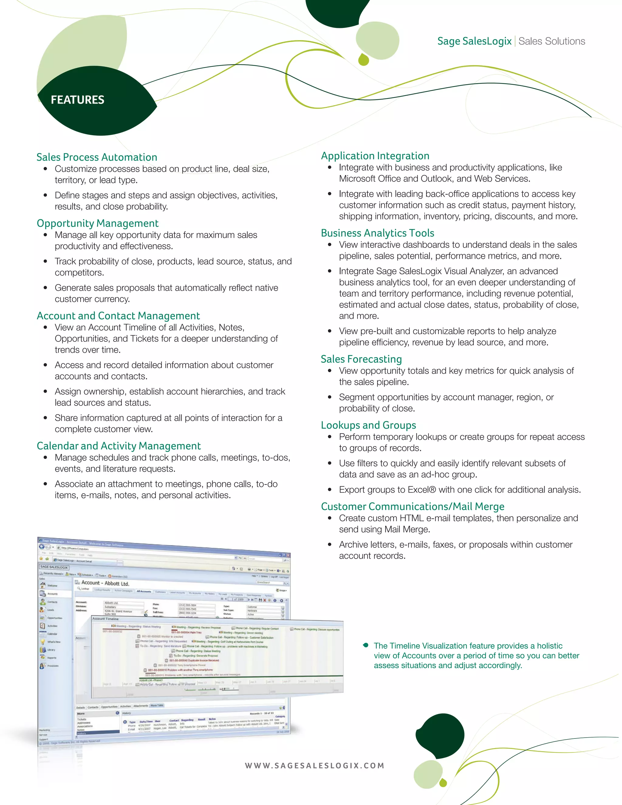 Sage SalesLogix Sales Datasheet | PDF