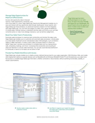 Sage SalesLogix Sales Datasheet | PDF