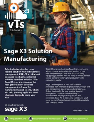 Sage x3 Solution Manufacturing | PDF | Business Utilities | Business