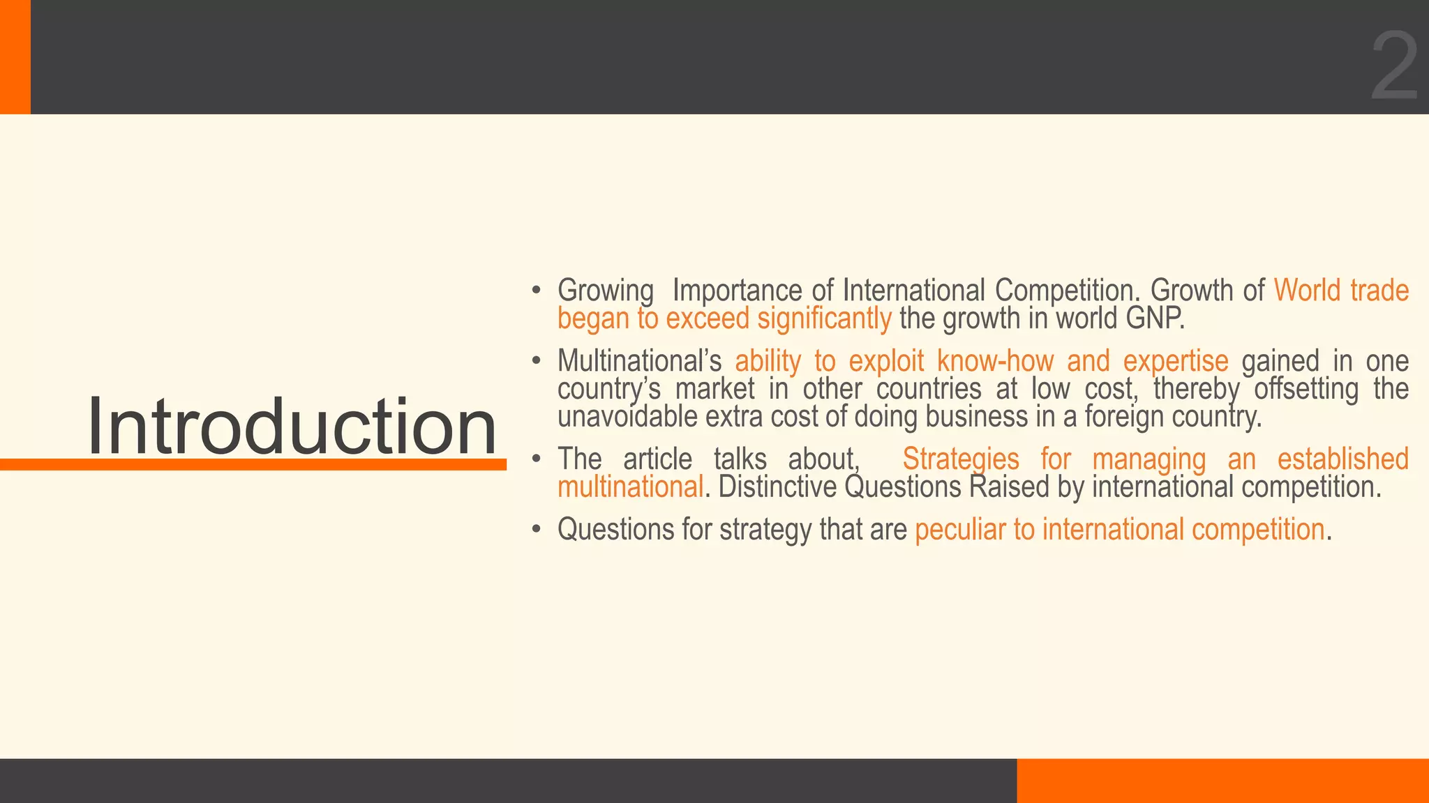 competition in Global Industries : a conceptual framework | PPTX