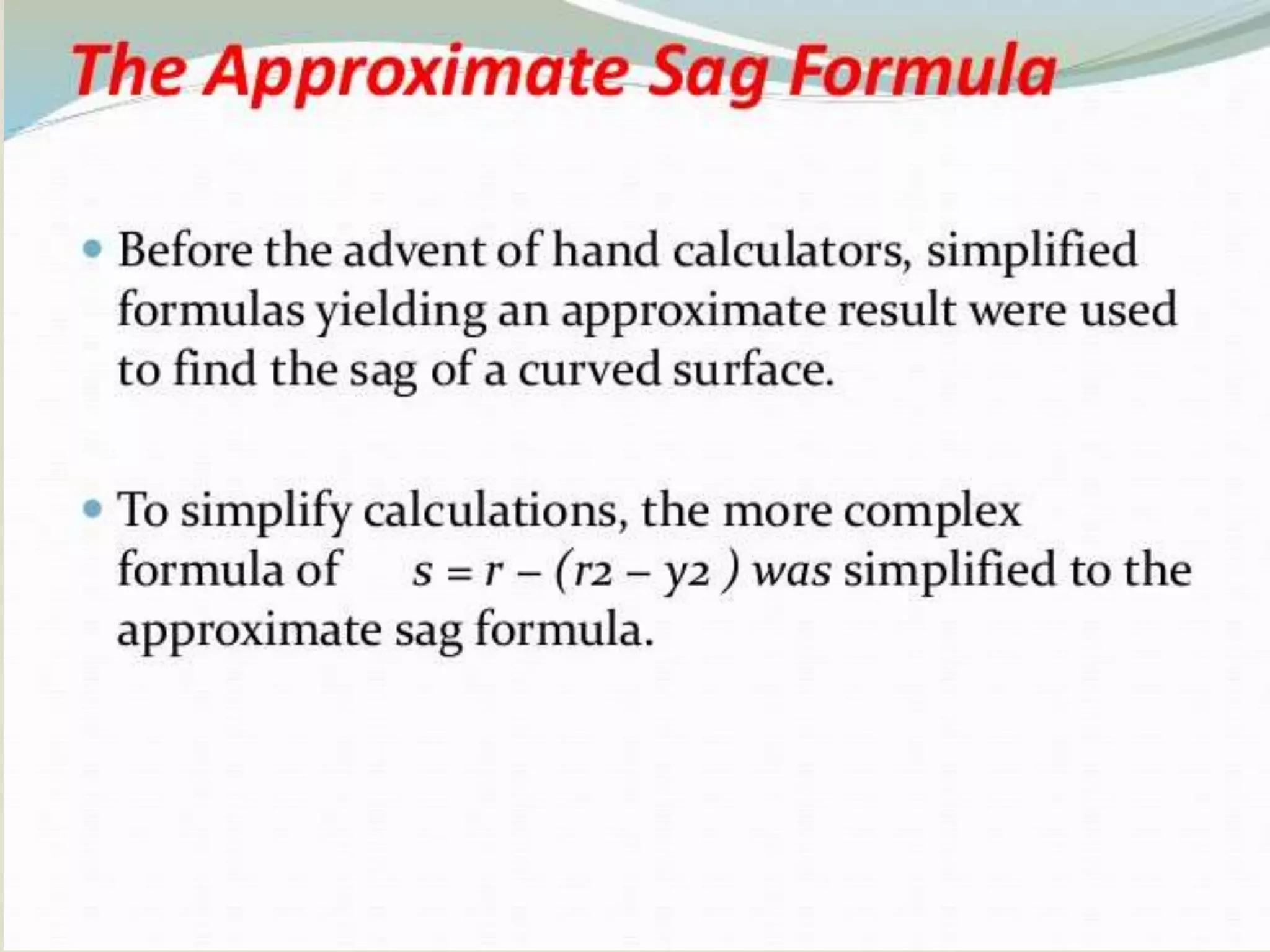 Sag formula | PPTX