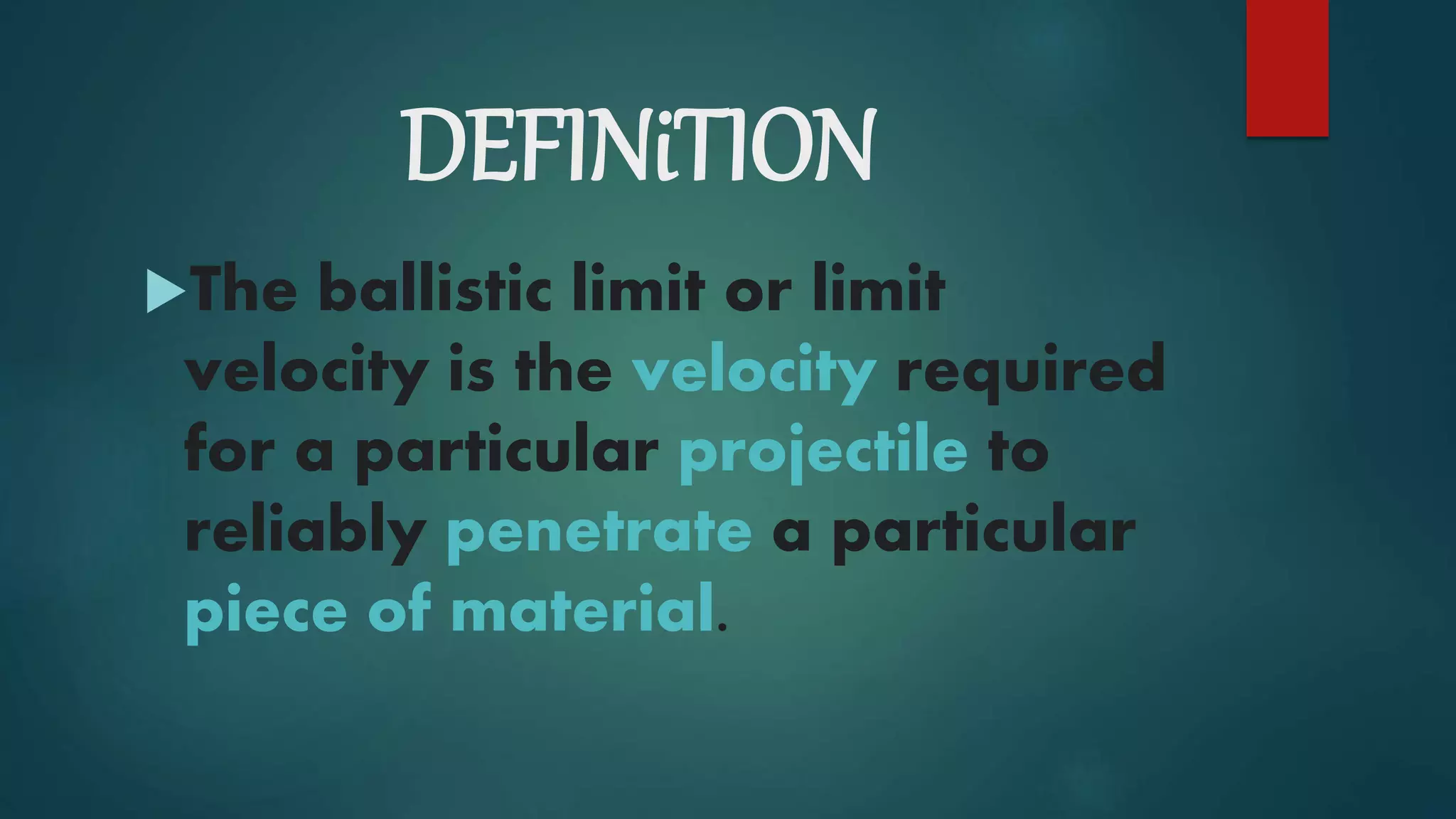 LIMITING VELOCITY | PPTX