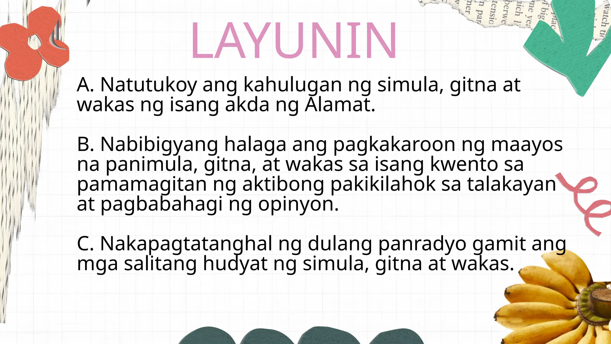 mGA PAHAYAG SA PANIMULA, GITNA AT WAKAS NG ISANG AKDA | PPTX
