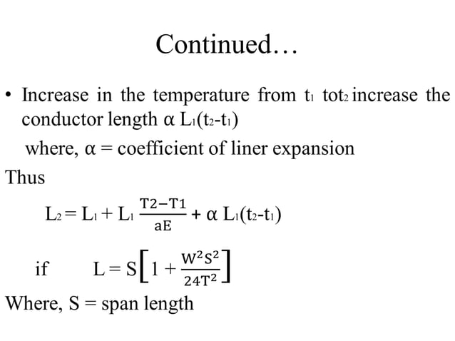 Sag in overhead transmission line, sag calculation & string chart | PPT