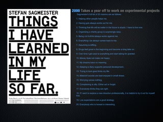 Stefan Sagmeister Presentation - San Diego City College (Sharon DeCaro ...