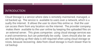Online Cloud Storage System By using PHP | PPT | Free Download