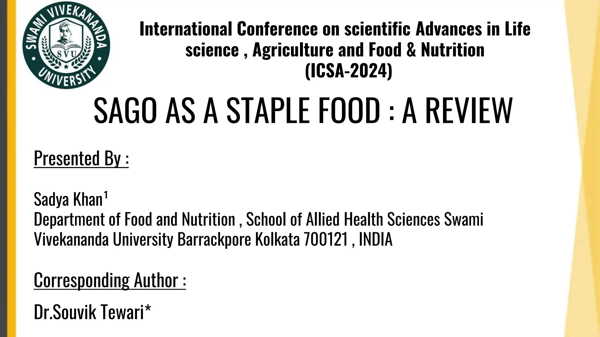 SAGO AS A STAPLE FOOD by SADYA KHAn.pptx