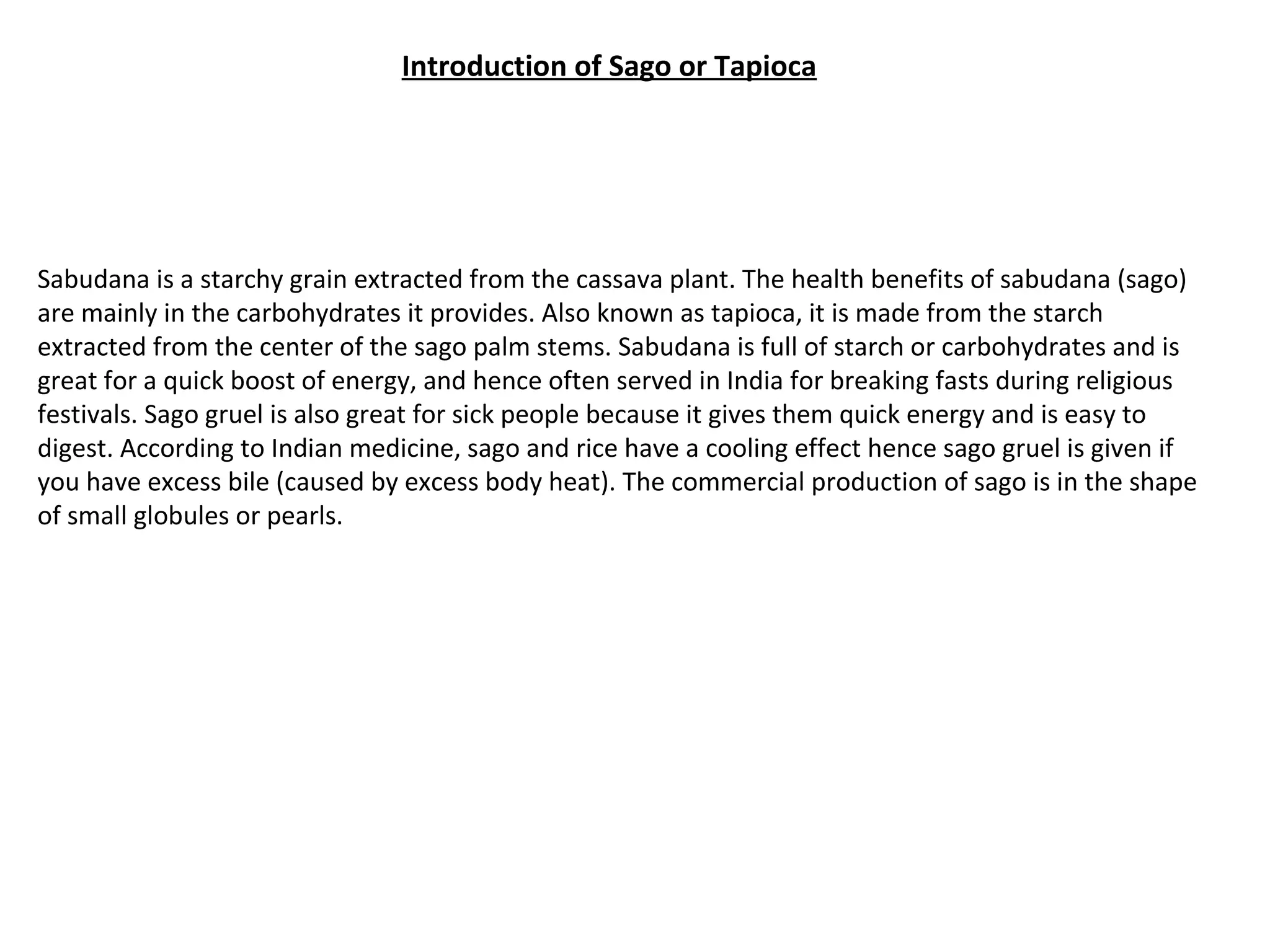 Sago or tapioca | PPT