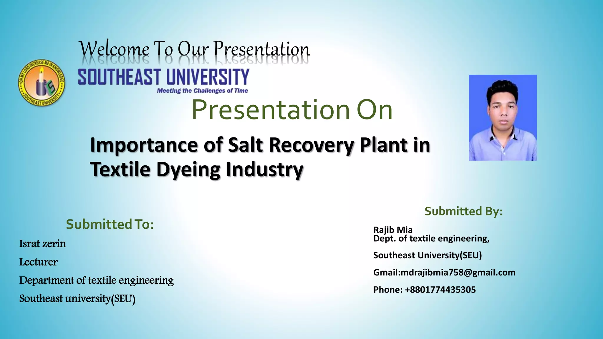 Importance of Salt Recovery Plant in Textile Dyeing Industry. | PPTX