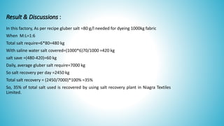 Importance of Salt Recovery Plant in Textile Dyeing Industry. | PPTX