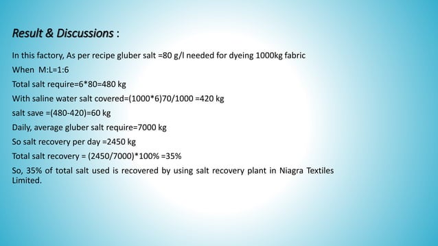 Importance of Salt Recovery Plant in Textile Dyeing Industry. | PPTX ...