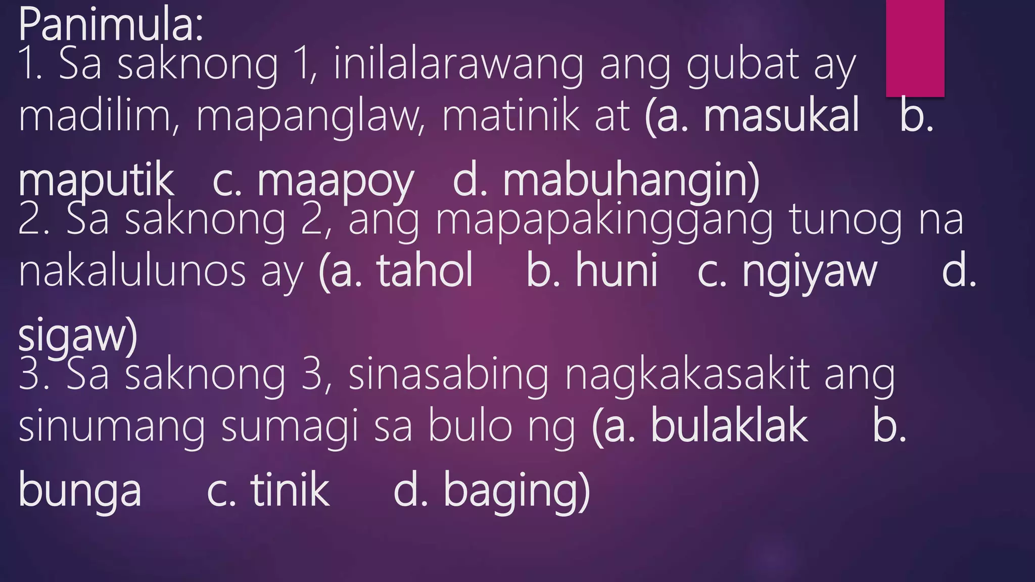 Sa gubat na mapanglaw | PPTX