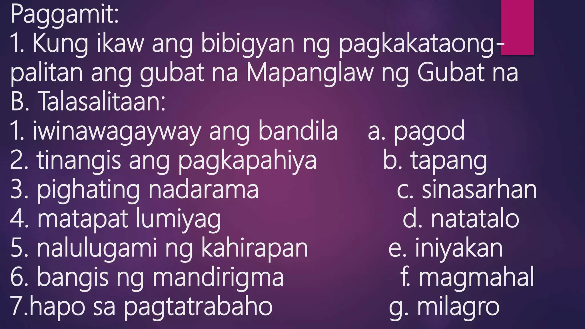Sa gubat na mapanglaw | PPTX