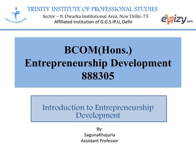 Introduction to Entrepreneurship Development | PPTX