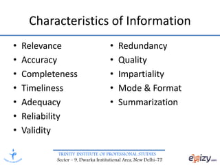 Management Information System- Concept of Information | PPT