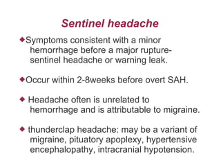 Sub-Arachnoid Hemorrhage | ODP