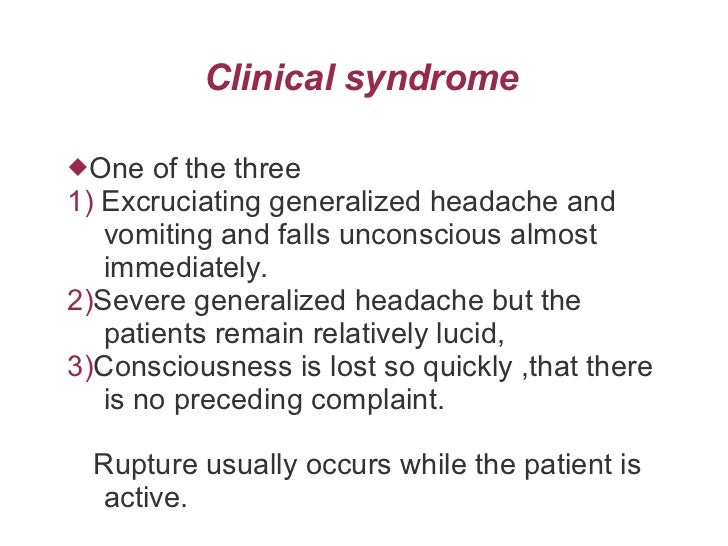 Sub-Arachnoid Hemorrhage