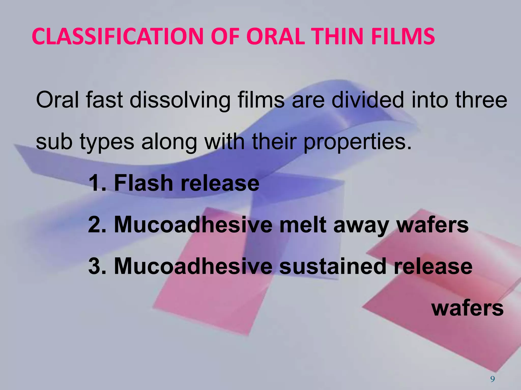 fast disintegrating oral thin films | PPTX