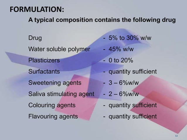 fast disintegrating oral thin films | PPTX