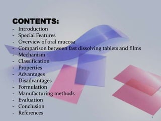 fast disintegrating oral thin films | PPTX