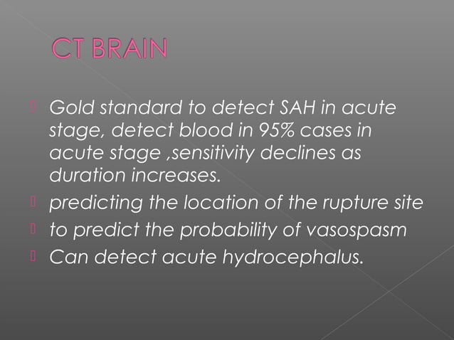 Sub-arachnoid hemorrhage | PPT | Blood Disorders | Diseases and Conditions