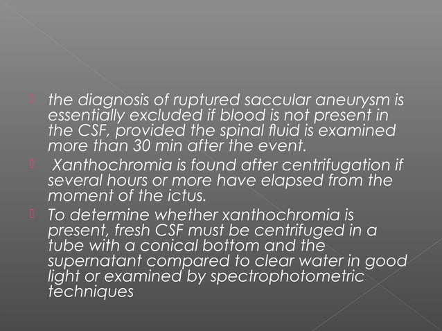 Sub-arachnoid hemorrhage | PPT | Blood Disorders | Diseases and Conditions