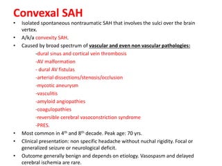 Non traumatic Subarachnoid hemorrhage (SAH) | PPT